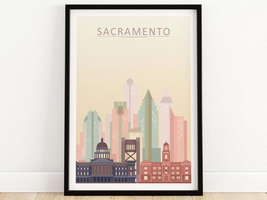 Sacramento Print | Sacramento Skyline Poster | Wall Art Poster ...