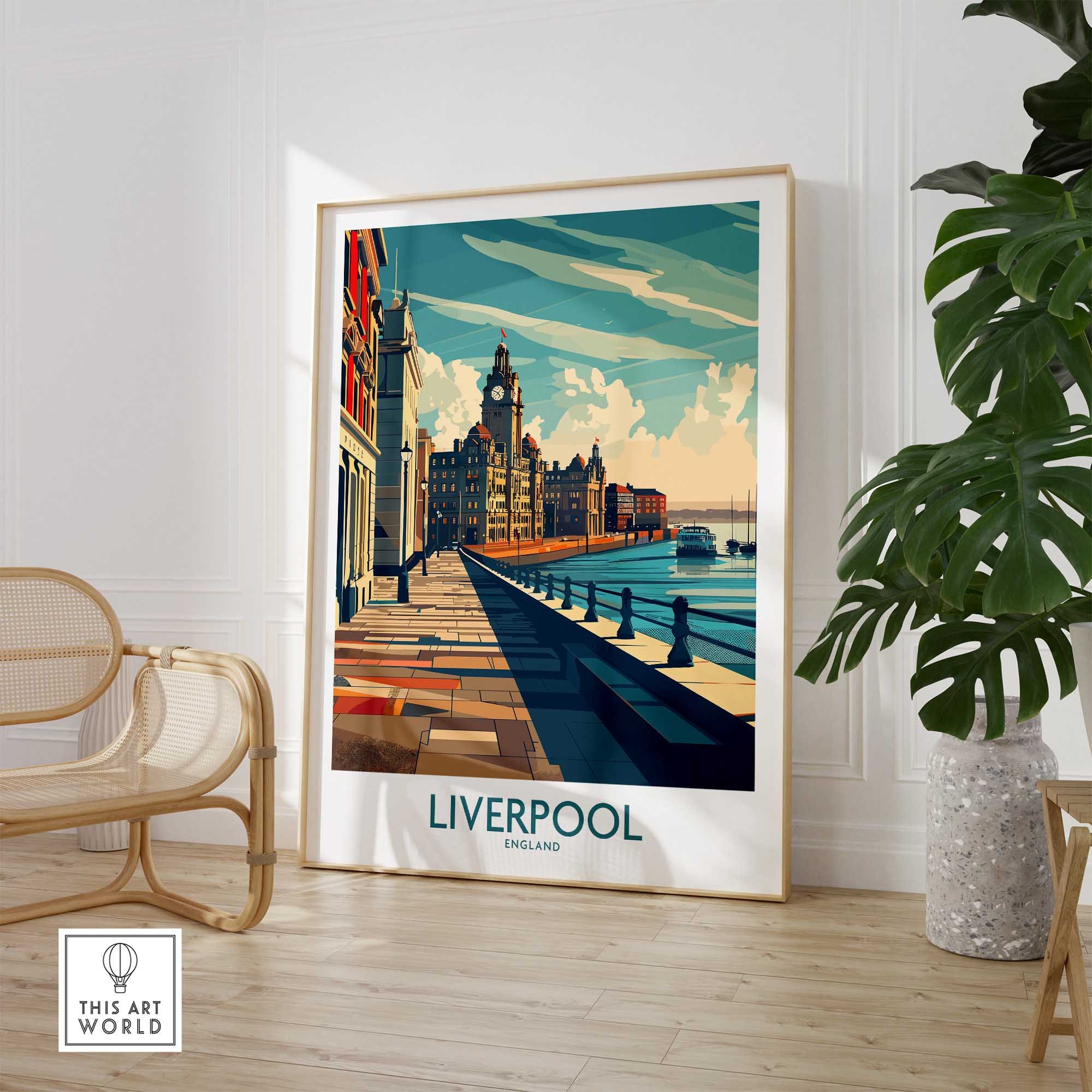 Liverpool England Print Liverpool City Vintage Poster Design of ...