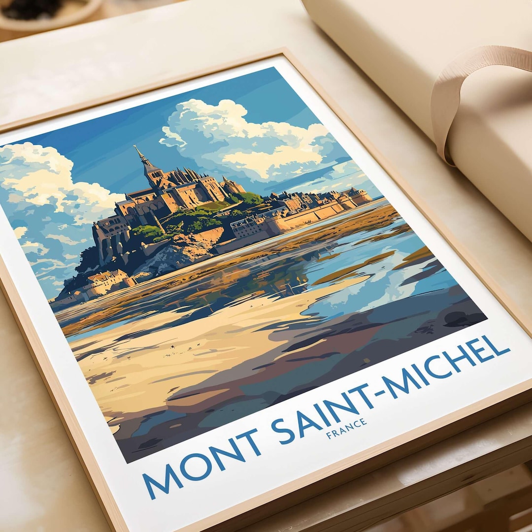 Mont Saint-michel Poster Mont Saint-michel Art Print Travel Print ...