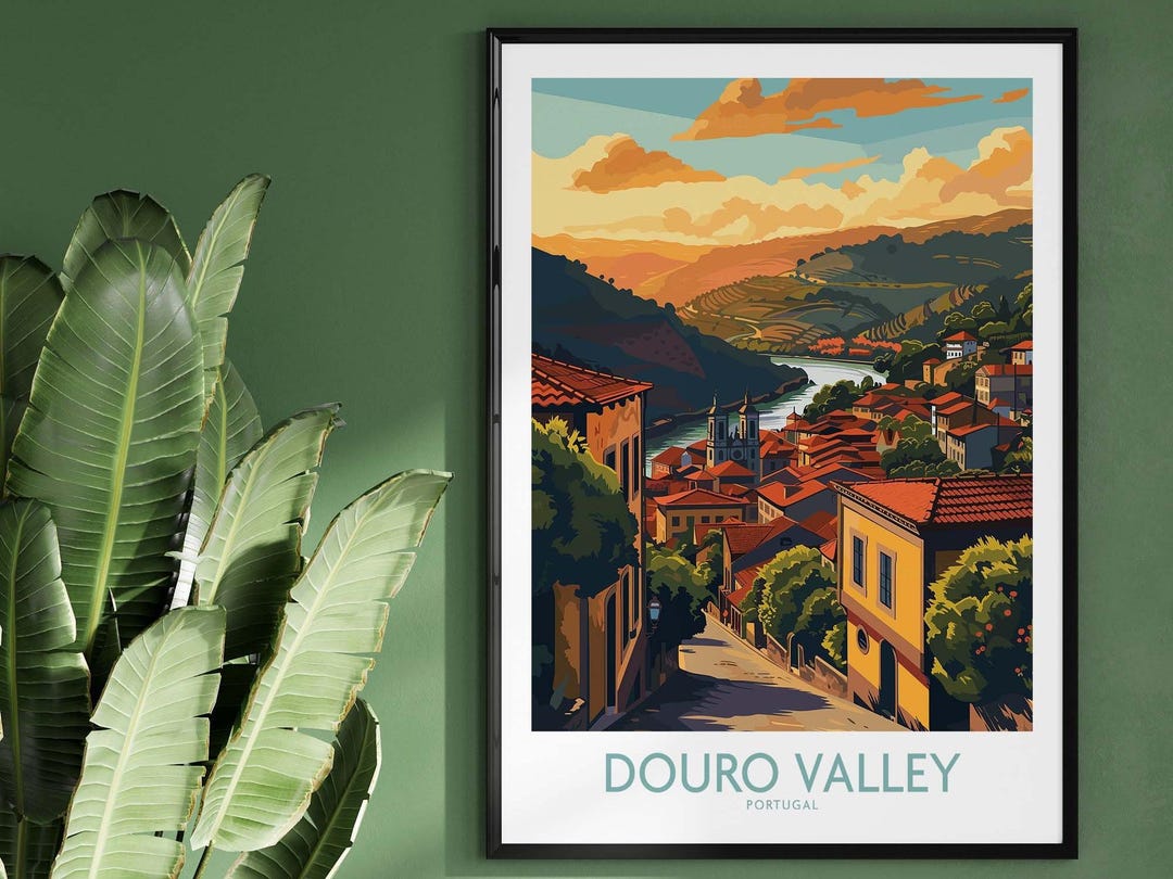 Douro Valley Print Travel Poster | Birthday Present | Wedding ...