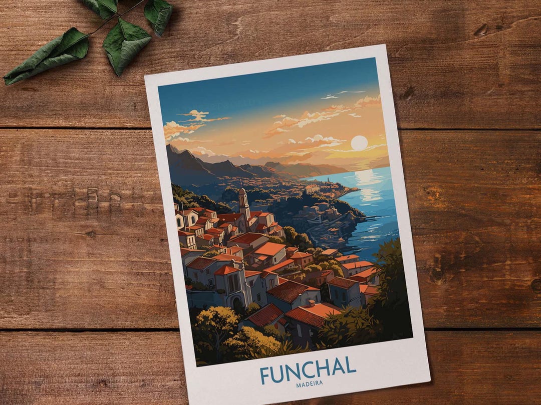 Madeira Poster Funchal | Travel Poster | Birthday Present | Wedding ...