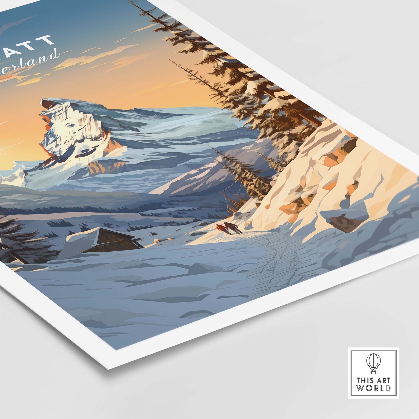 Zermatt Poster Travel Poster | Birthday Present | Wedding Anniversary ...