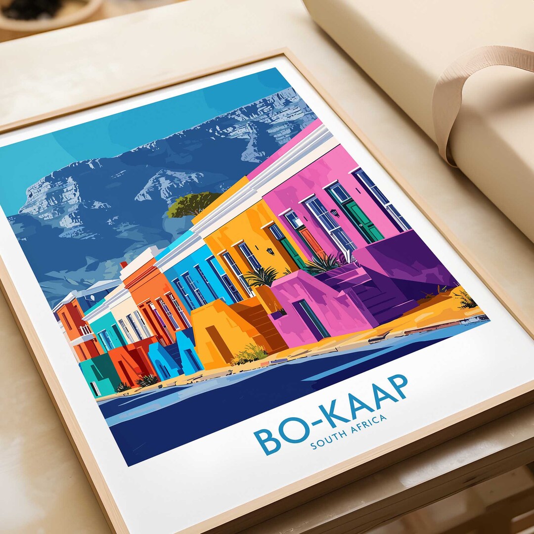Bo-kaap Print Cape Town Wall Art South Africa Poster - Cape Town Gift ...