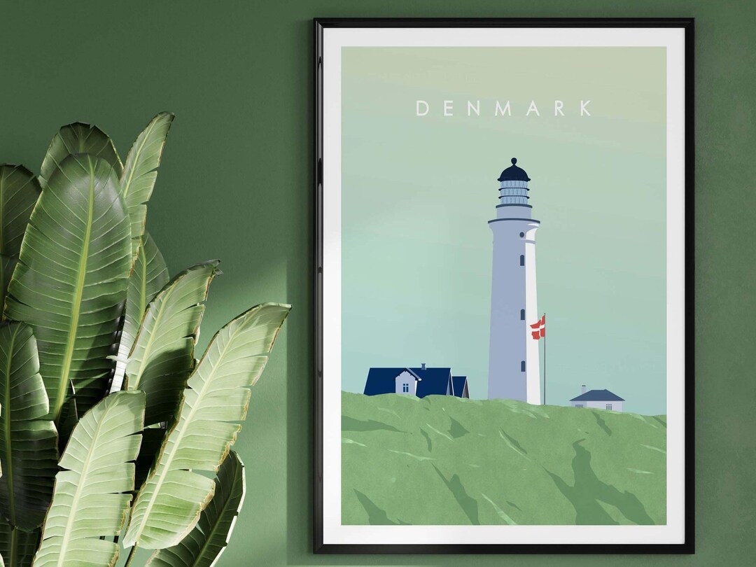 Denmark Print Wall Art Poster | Danish Lighthouse | Denmark Home Decor ...