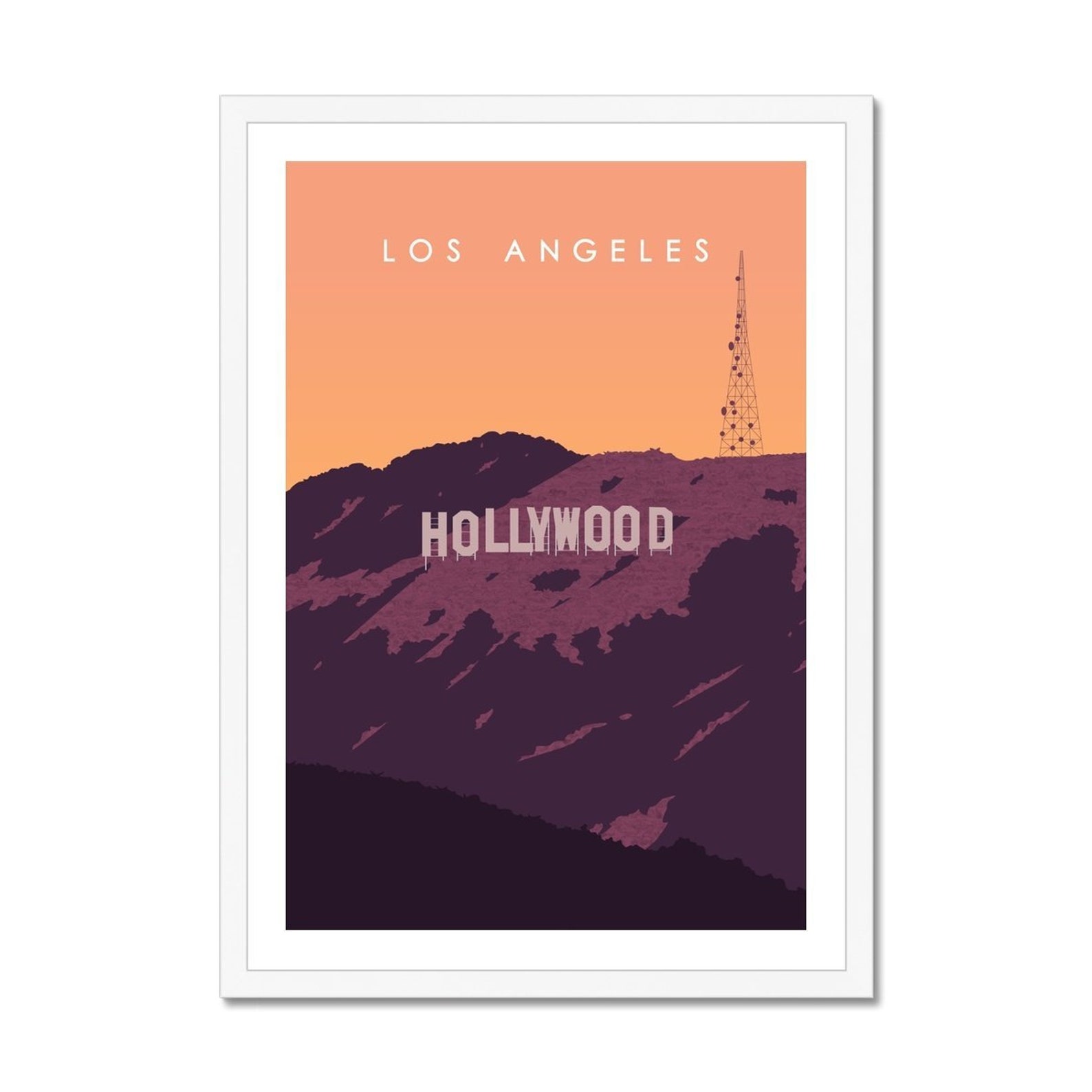Hollywood Sign Poster Print of Hollywood Los Angeles - Etsy