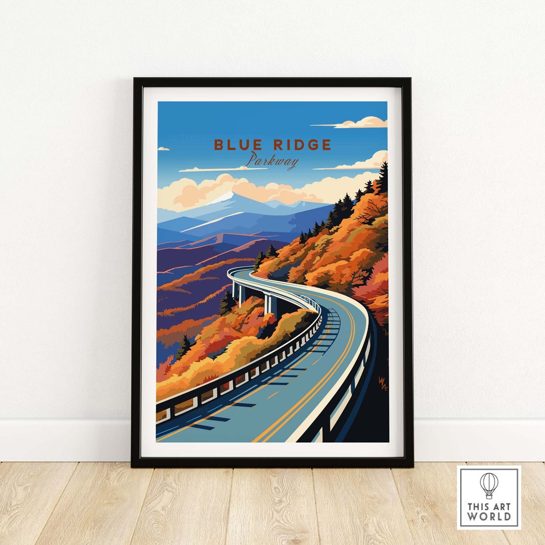 Blue Ridge Parkway Poster Art Print Travel Print Home Décor Poster Gift ...