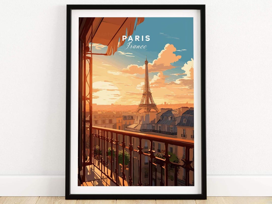 Paris Eiffel Tower Poster Paris Travel Print Paris Birthday Present ...