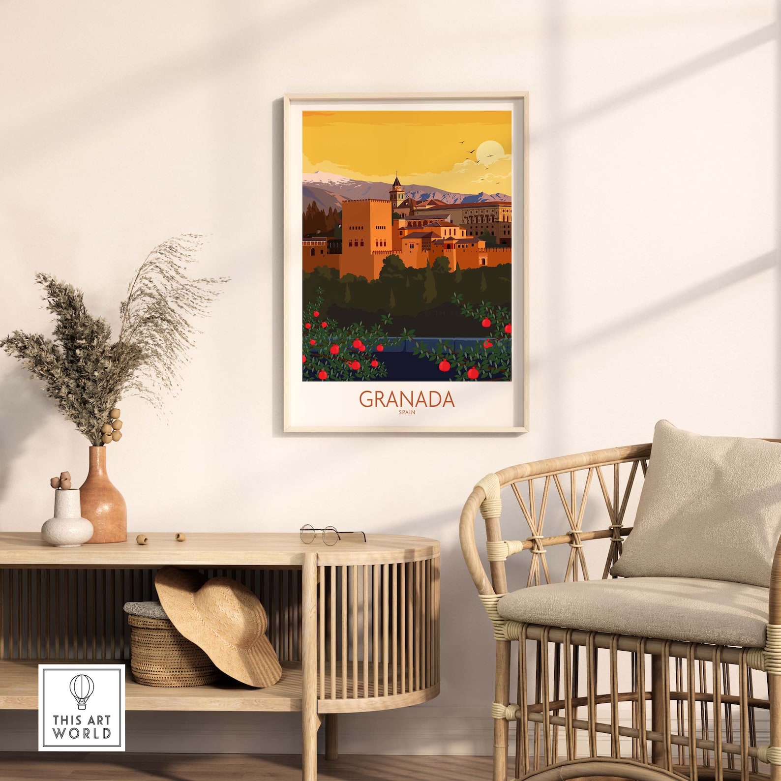 Granada Poster Print Spain Travel Poster Home Decor - Etsy