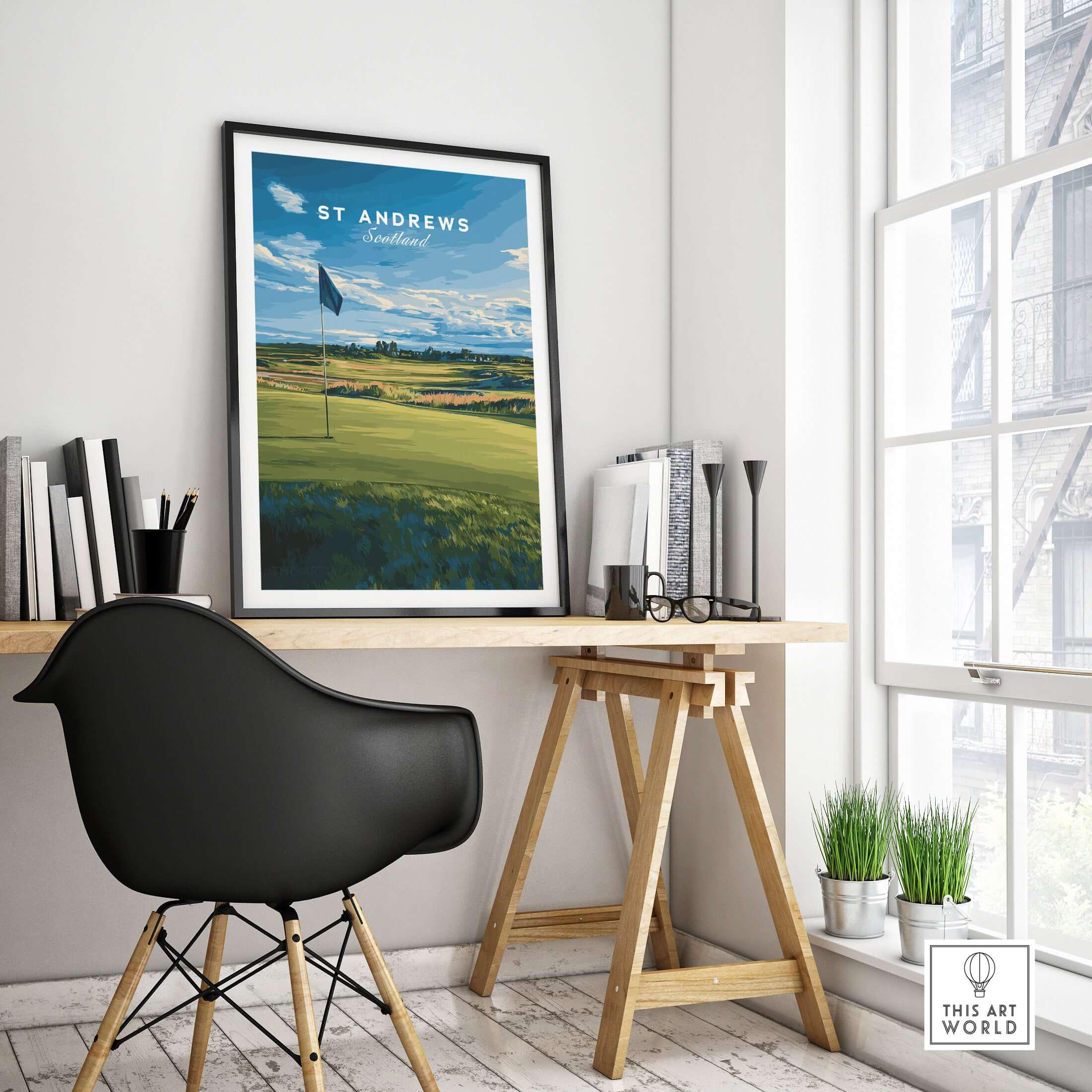 St Andrews Golf Poster Scotland Print – Vintage Golf Art Gift for ...