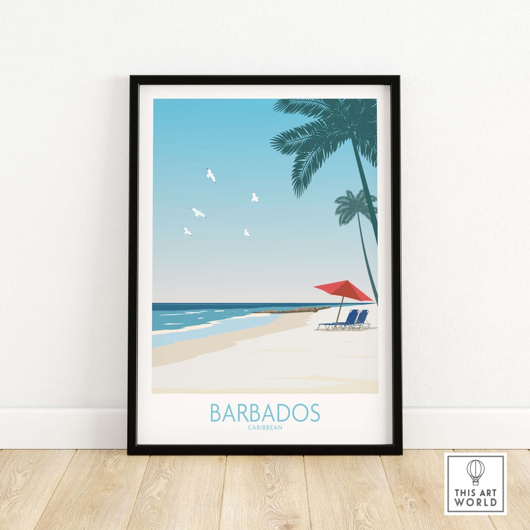 Barbados Print Caribbean Wall Art Barbados Travel Poster - Etsy