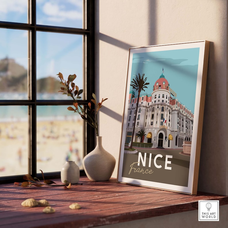 Nice Poster | Travel Print France | Nice Wall Art | Cote D'azur Poster ...