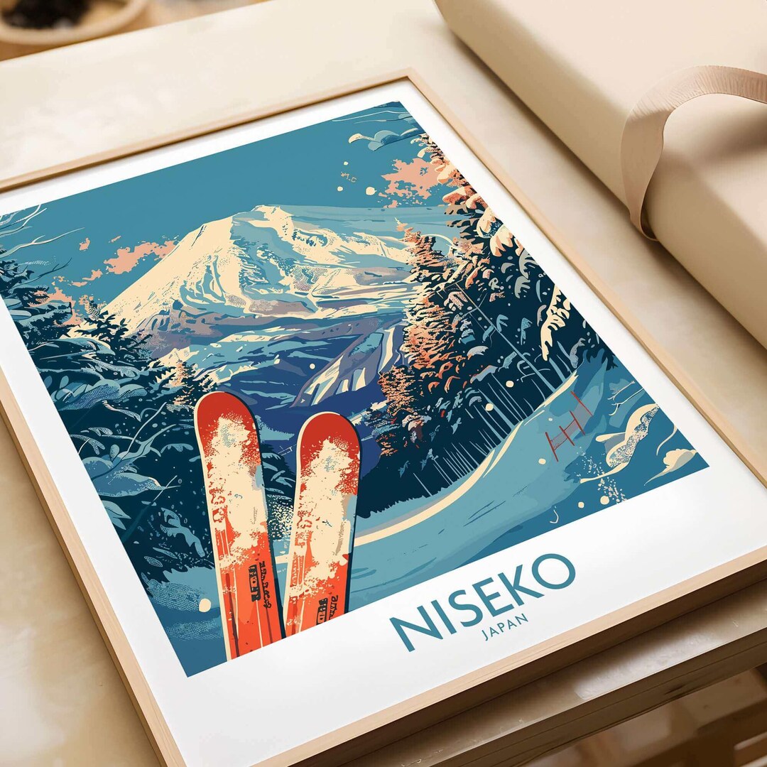 Niseko Poster Japan Ski Travel Print Niseko Wall Art Gift Ski Art Japan ...