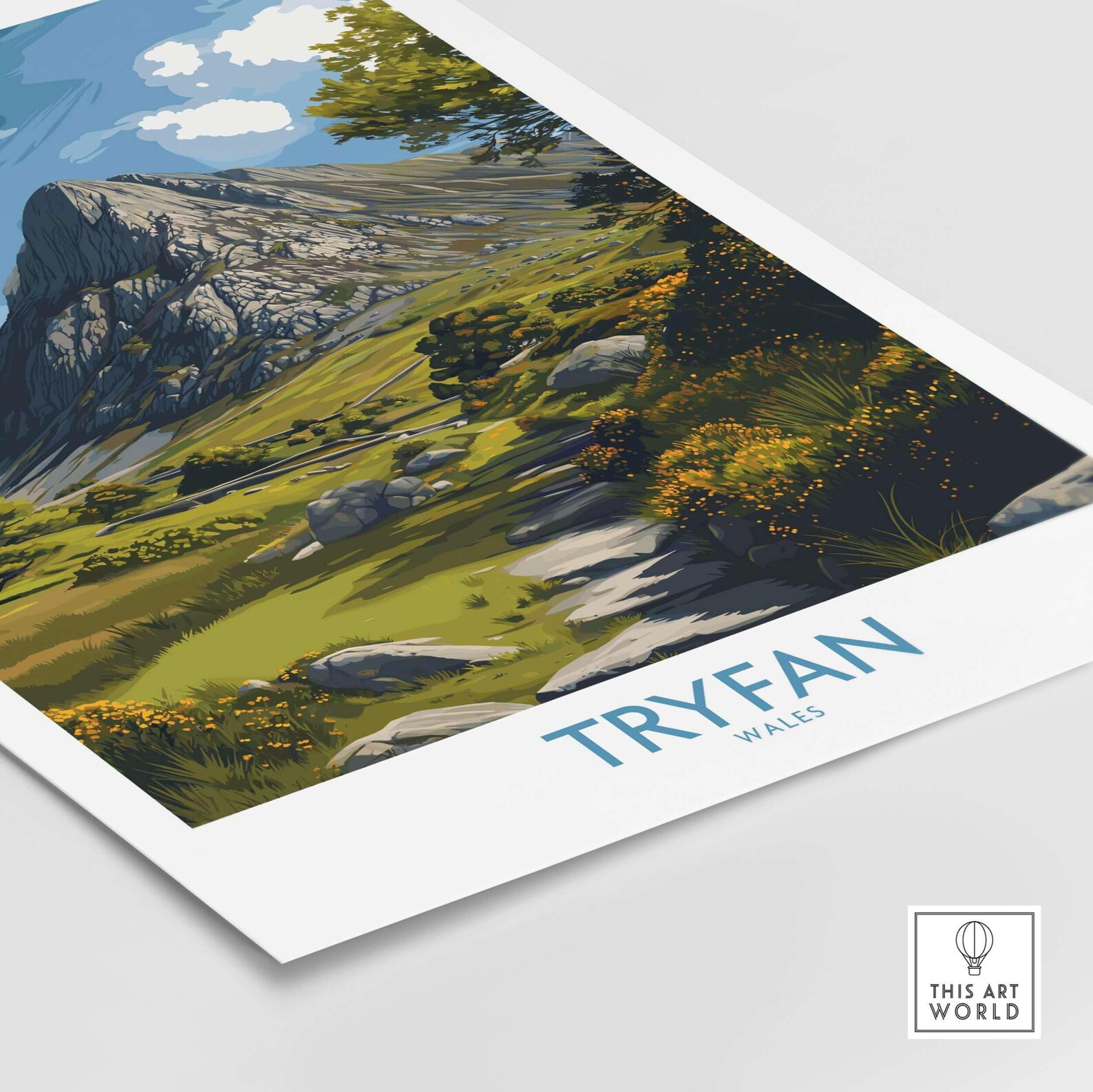 Tryfan Wall Art - Wales Hiking Trail Map Print, Snowdonia National Park ...