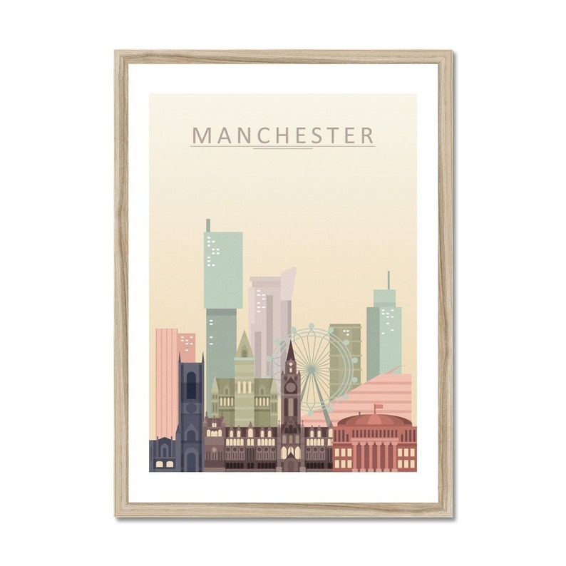 Manchester Skyline Poster Print Manchester Wall Art | Etsy