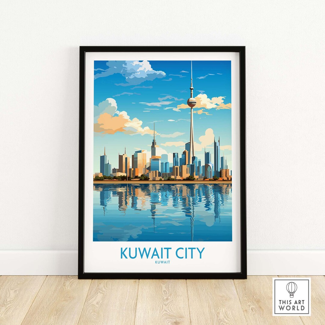 Kuwait City Print Art Print Travel Poster | Home Gift Birthday Present ...