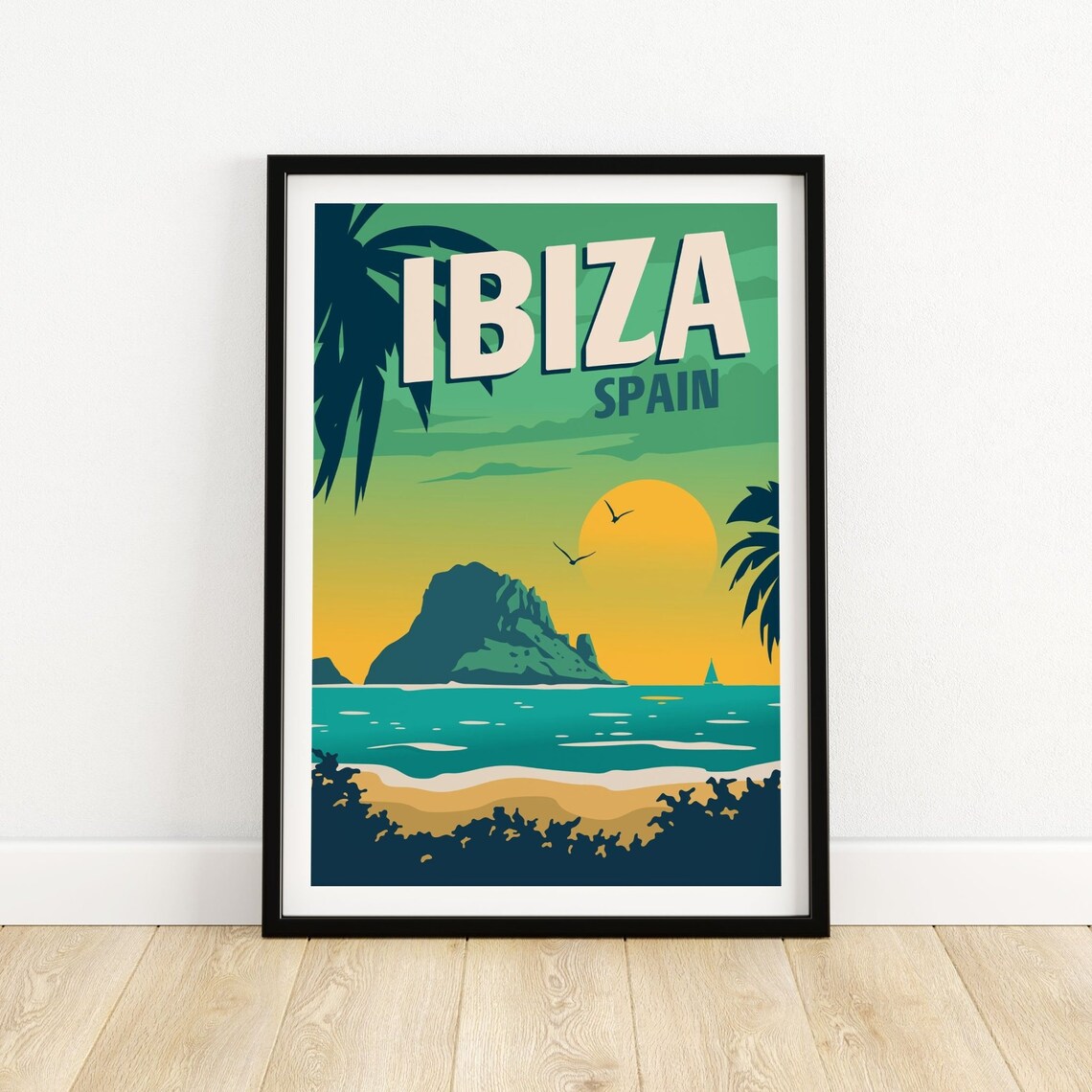 Ibiza Print Retro Travel Poster of Spain Ibiza Fine Art | Etsy