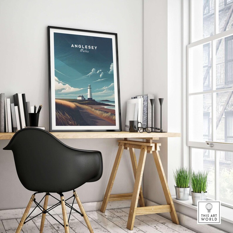 Anglesey Print Wall Art - Coastal Home Decor, Welsh Landscape Poster ...