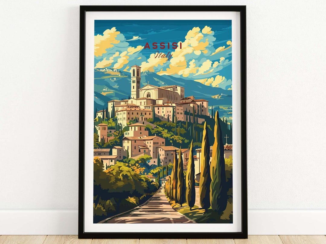 Assisi Art Print Assisi Italy Travel Poster Italy Home Decor Assisi ...