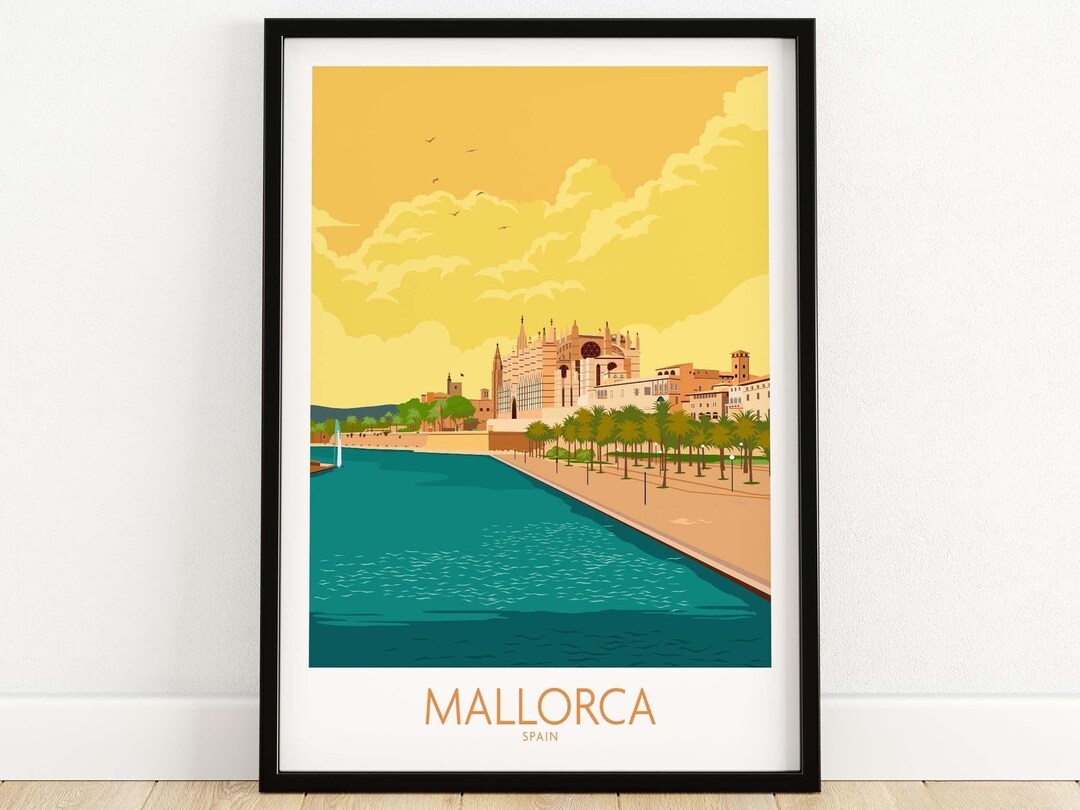 Mallorca Poster Spain | Spanish Travel Print | Palma De Mallorca Wall ...