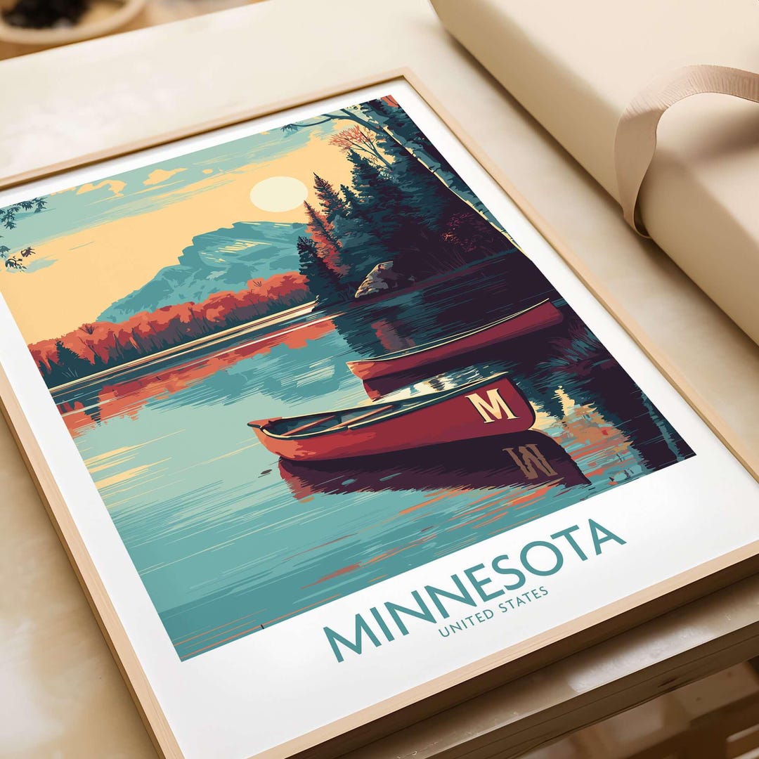 Minnesota Travel Print Wall Art Minnesota Poster Artwork Travel Home ...