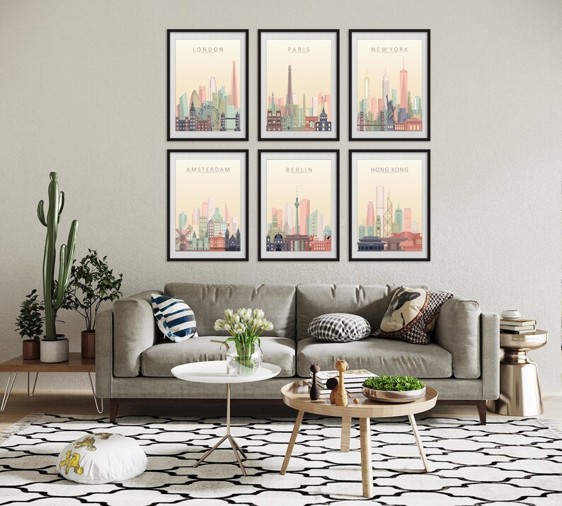 Berlin Skyline Print Berlin City Poster Berlin Wall Art | Etsy