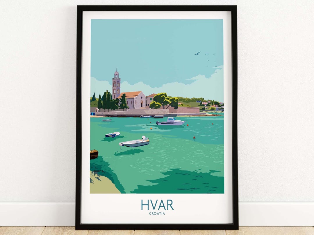 Hvar Print | Croatia Poster | Hvar Croatia Wall Art | Croatian Travel ...