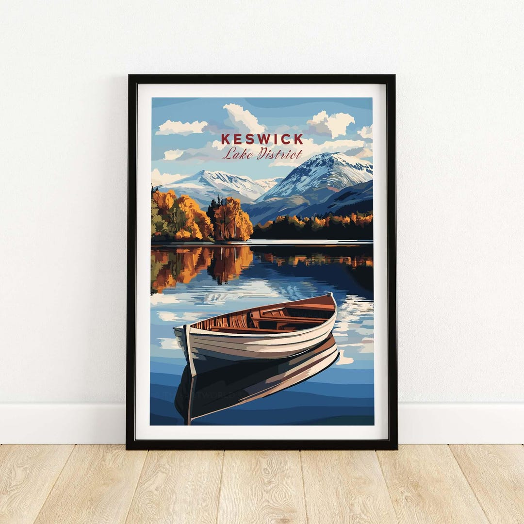 Keswick Lake District Art Print Living Room Wall Decor Keswick Artwork ...