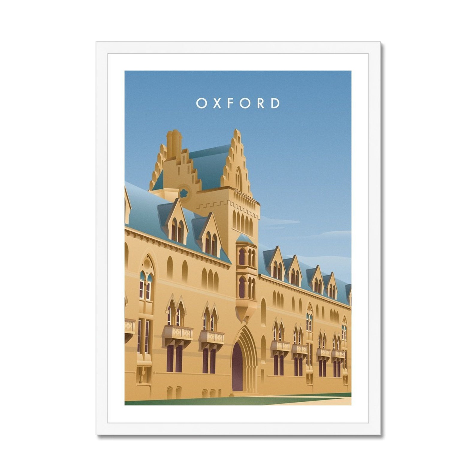 Oxford Print Oxford Travel Poster Wall Art Oxford England | Etsy