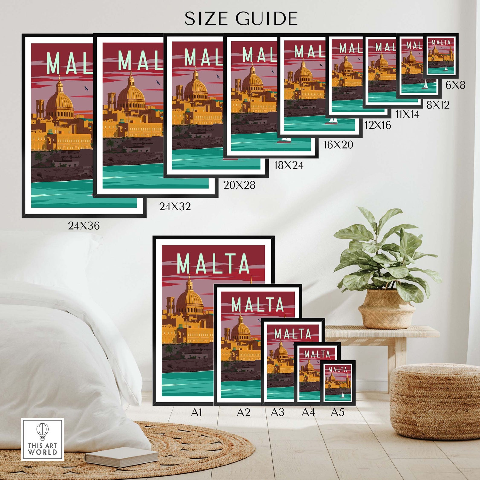 Malta Print Vintage Travel Poster Valletta Malta Wall Art - Etsy
