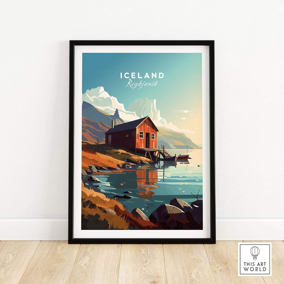 Iceland Poster Reykjavik Birthday Present Wedding Anniversary Gift - Etsy