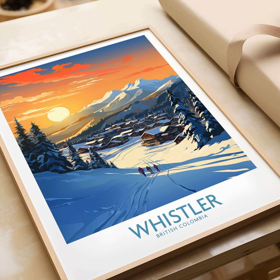 Whistler Wall Art Print Canada Poster Whistler Ski Resort Poster Winter ...