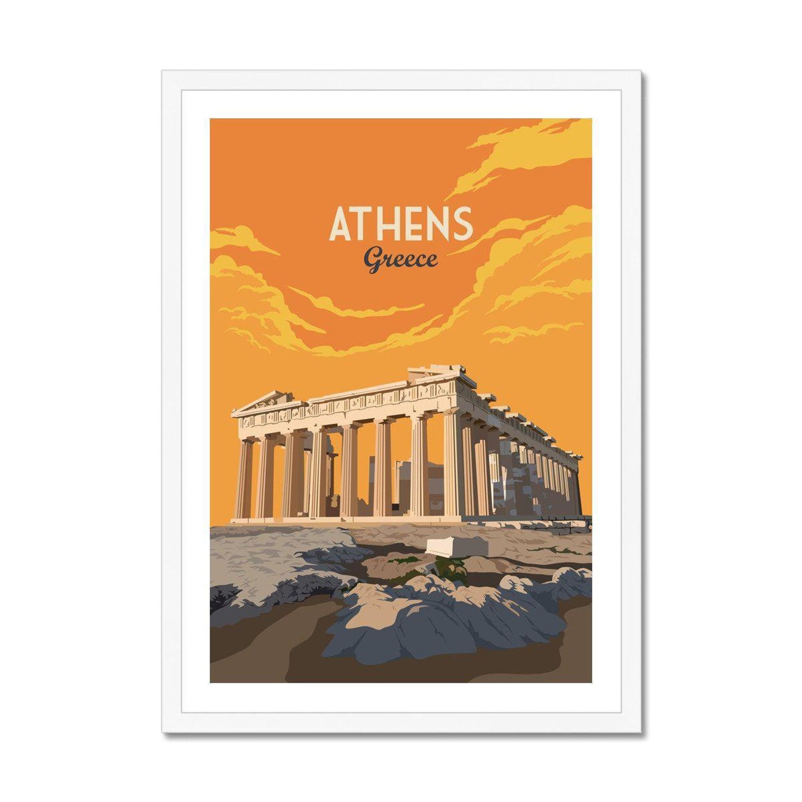 Athens Print Greece Poster Athens Wall Art Greek Travel | Etsy
