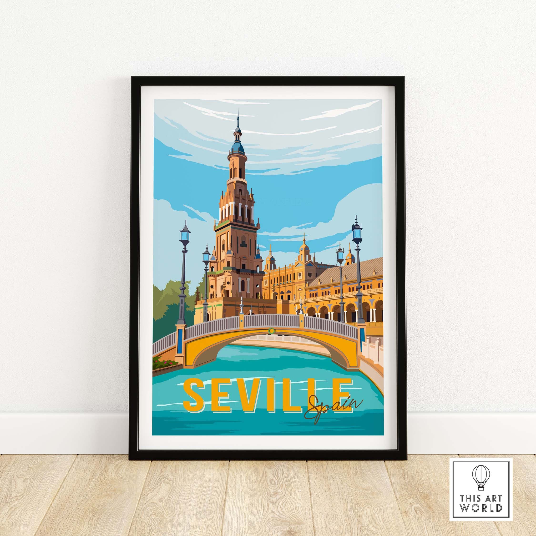 Seville Print | Seville Spain Vintage Travel Poster Wall Art Decor ...