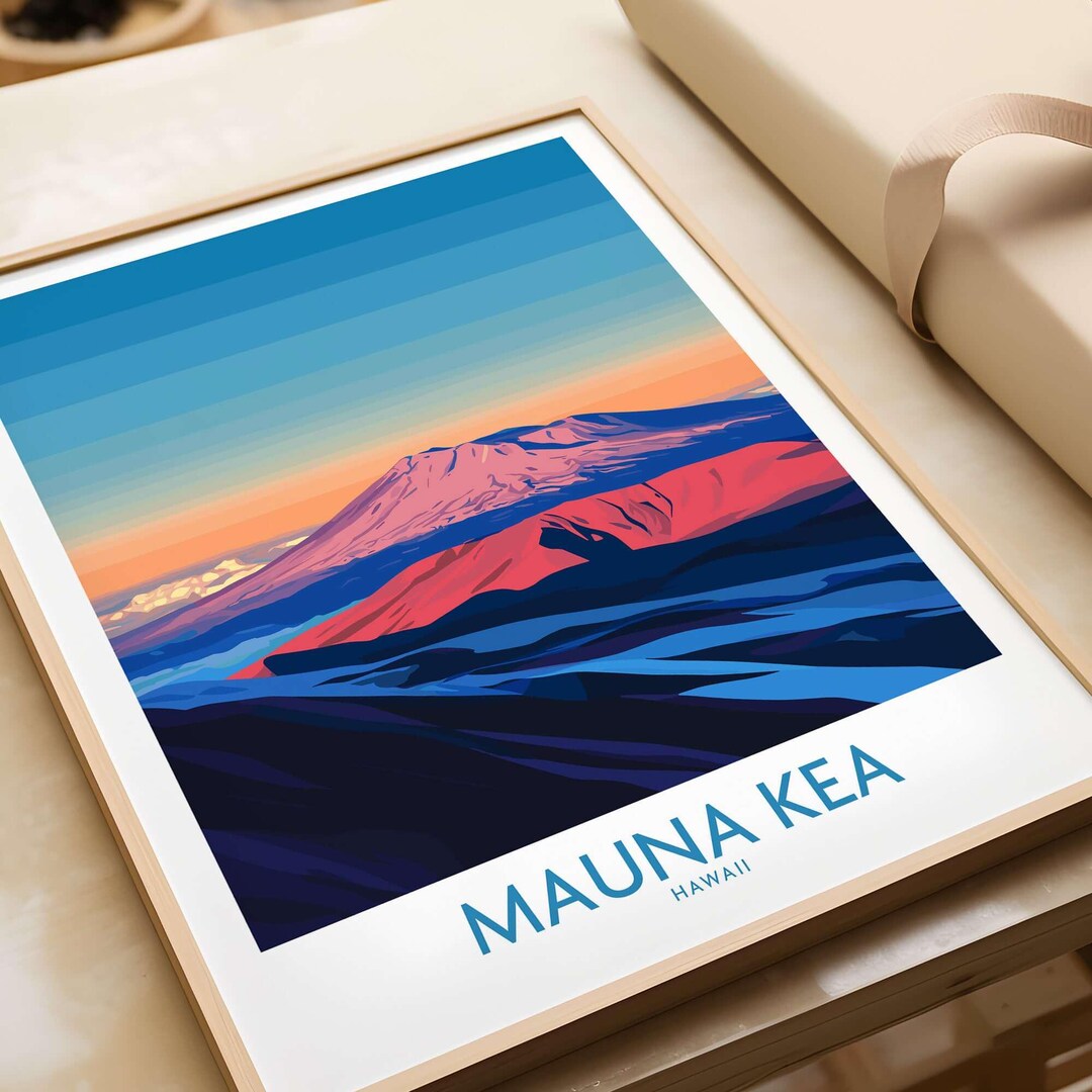 Mauna Kea Poster Art Print Wall Art Hawaii Home Decor Artwork Home ...
