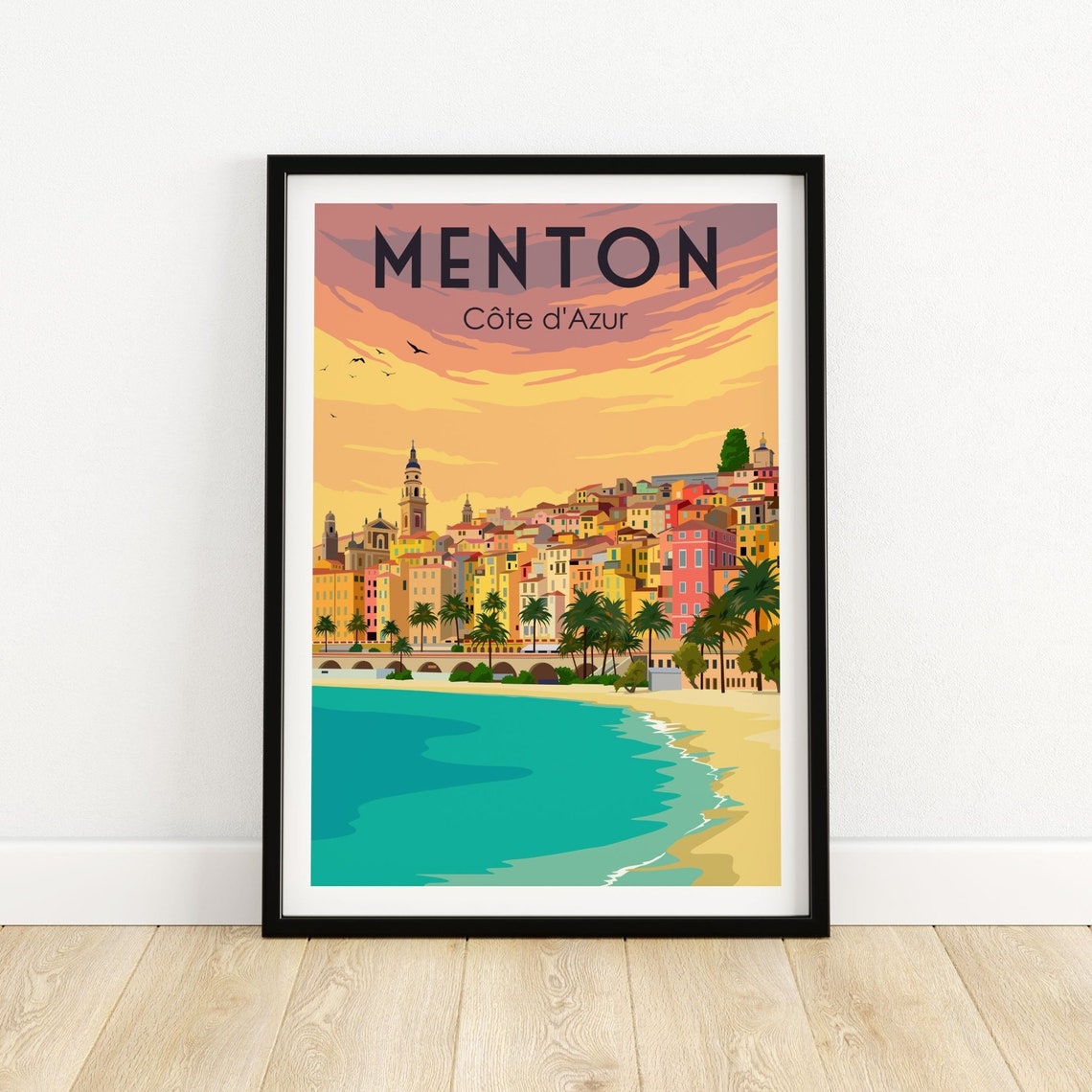 Menton Print Menton Poster France Wall Art Menton Travel | Etsy
