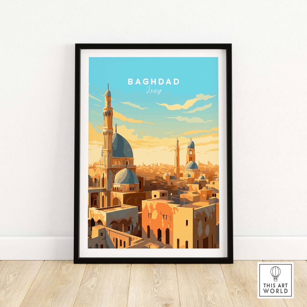 Baghdad Iraq Travel Poster Print Wall Art Middle East Wall Hanging Home ...