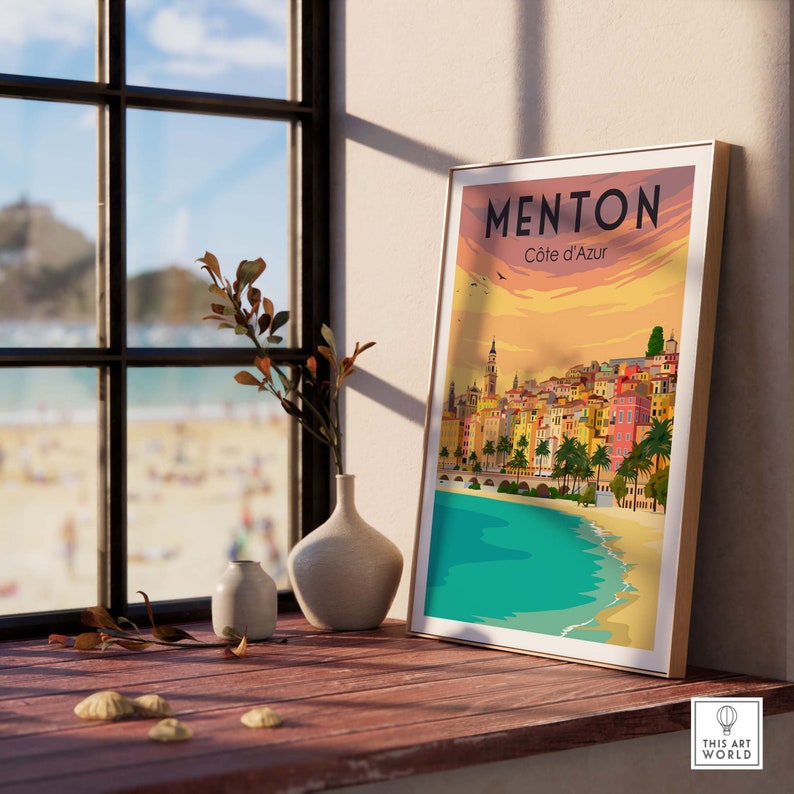Menton Print Menton Poster France Wall Art Menton Travel - Etsy