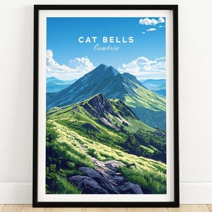 Cat Bells Wall Art Poster - Lake District Art Print Travel Print | Home ...