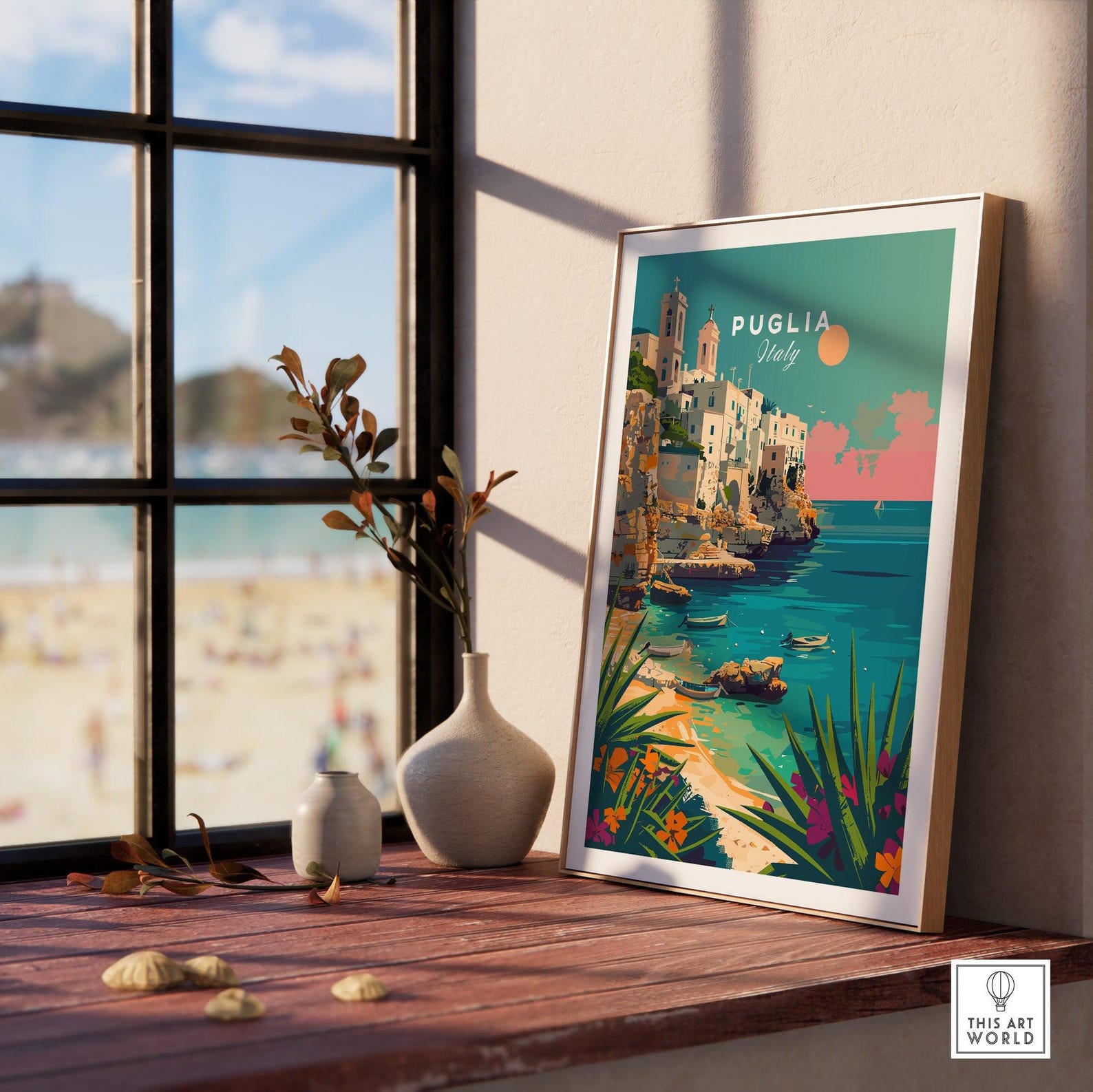 Puglia Poster Print Apulia Travel Poster Puglia Artwork Poster Gift ...