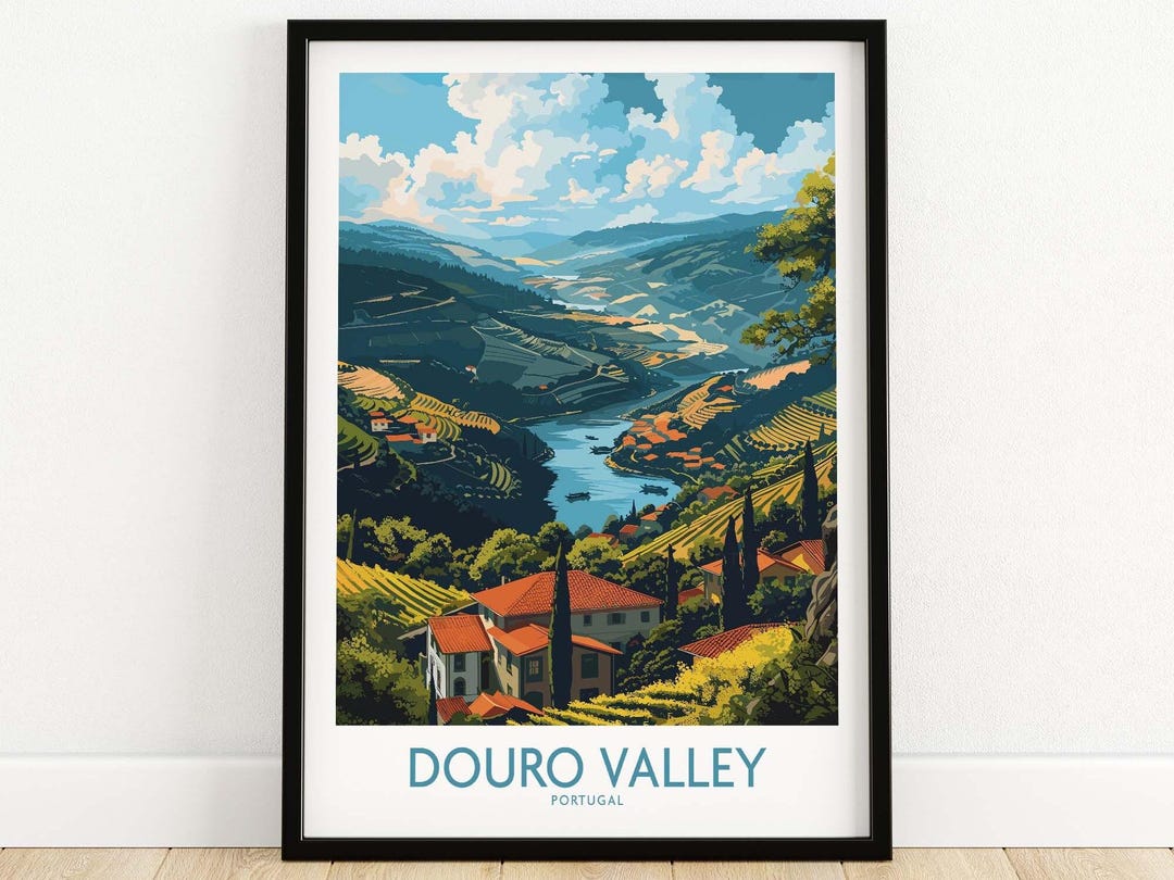 Douro Valley Art Print Travel Poster | Birthday Present | Wedding ...