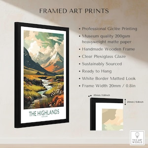 Scottish Highlands Art Print Travel Print | Home Décor Poster Gift ...
