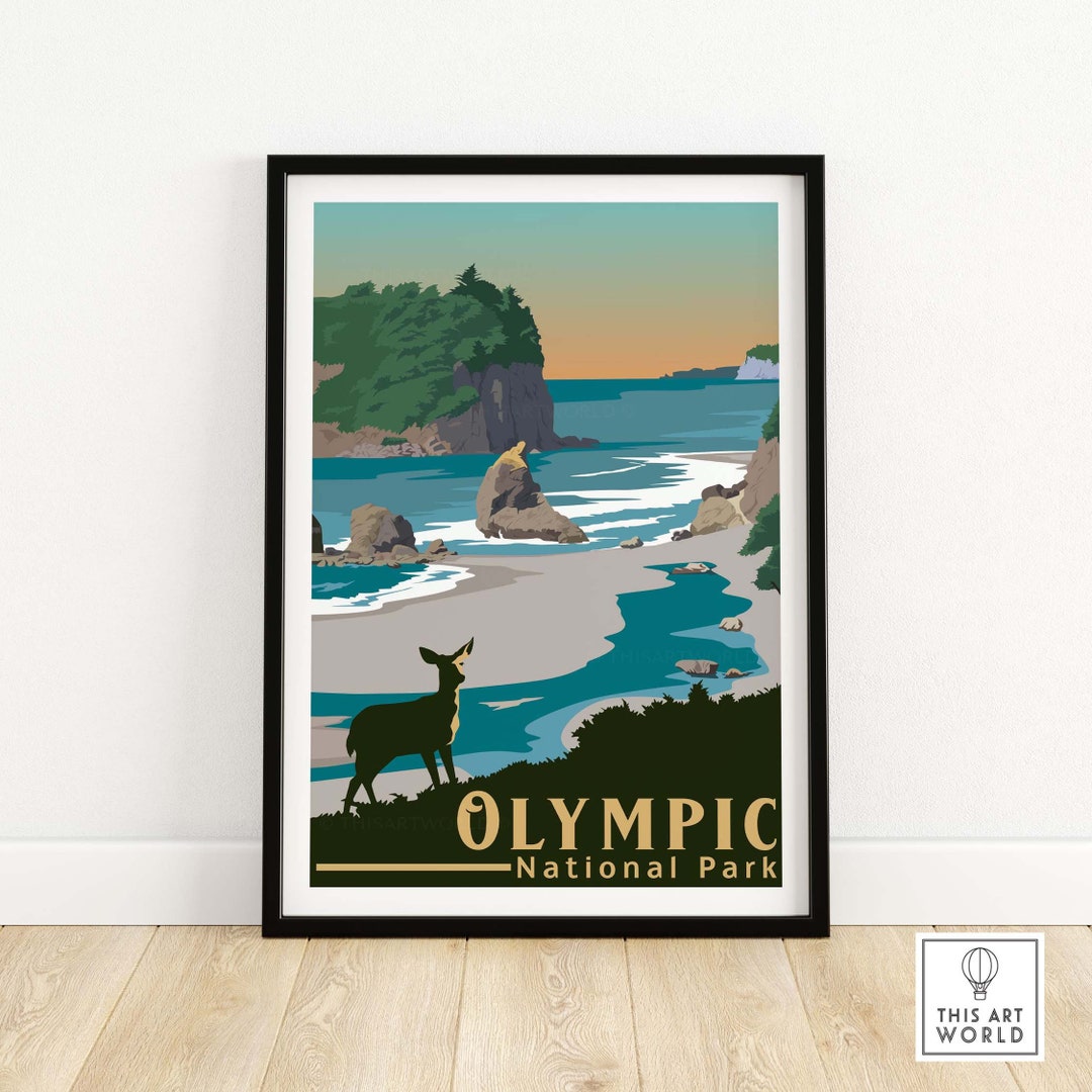Olympic National Park Print Poster | Olympic National Park Wall Art ...