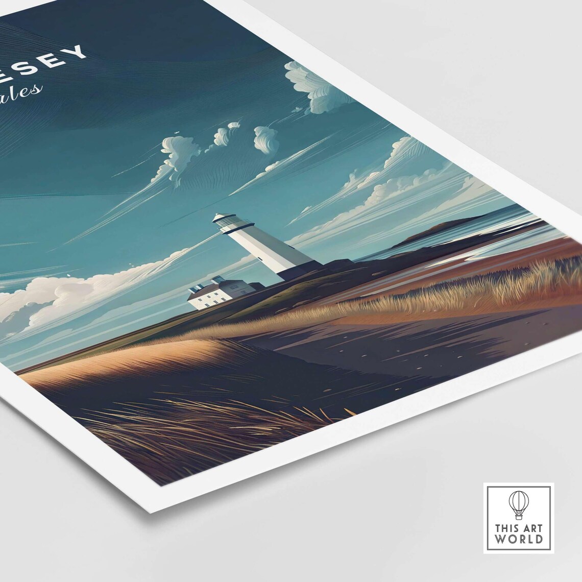 Anglesey Print Wall Art - Coastal Home Decor, Welsh Landscape Poster ...