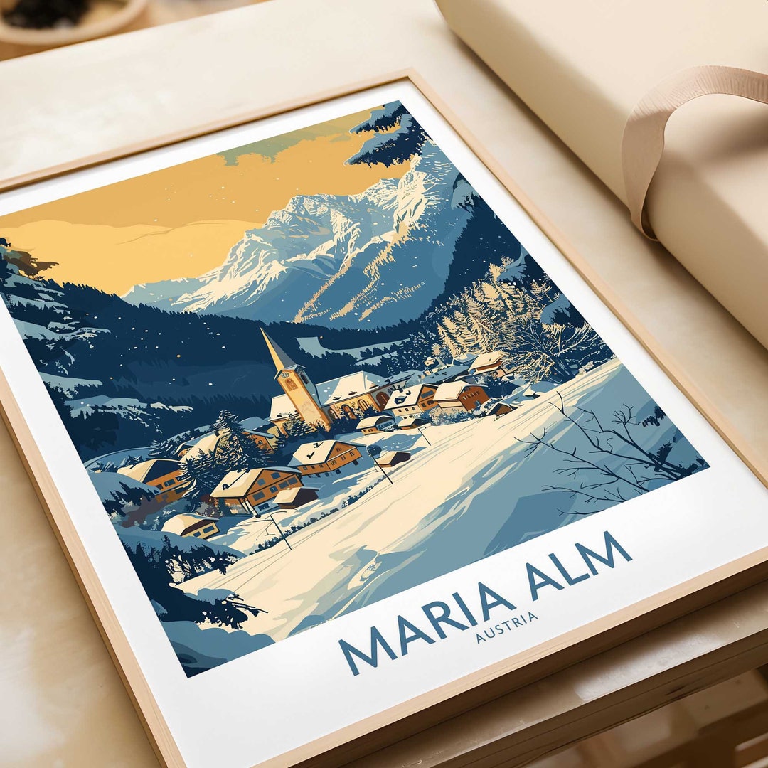 Maria Alm Travel Poster Wall Art Print Poster Gift Home Decor Travel ...