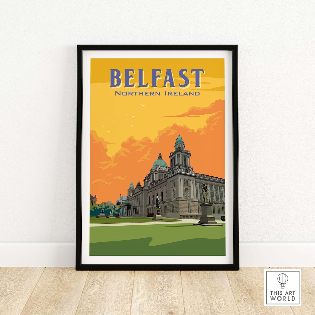 Belfast Print Northern Ireland Wall Art Travel Poster Home Decor Framed ...