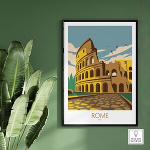 Rome Poster | Italy Travel Print | Rome Wall Art | Roma Retro Print ...