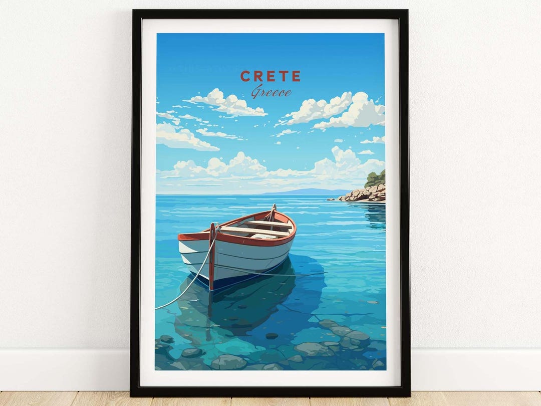 Crete Travel Poster - Birthday or Wedding Anniversary Gift - Home Decor ...