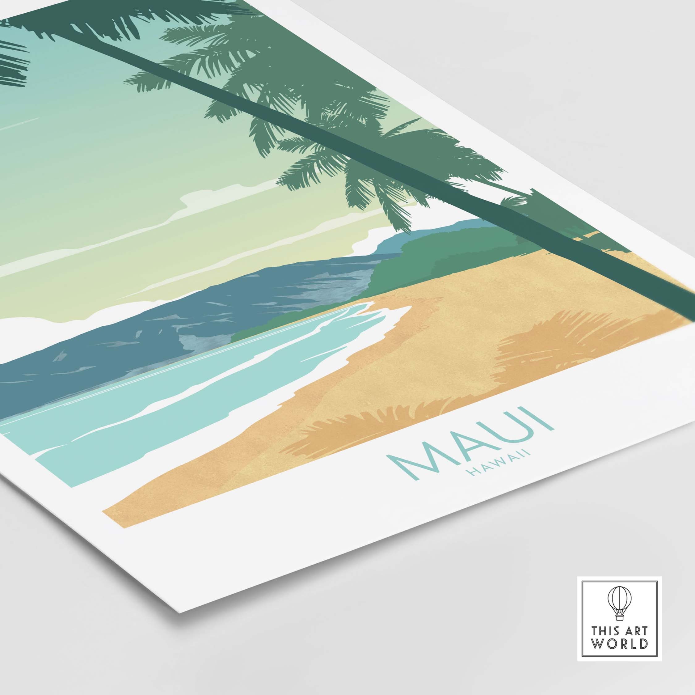 Maui Print Hawaii Poster Maui Hawaii Wall Art Maui Beach - Etsy