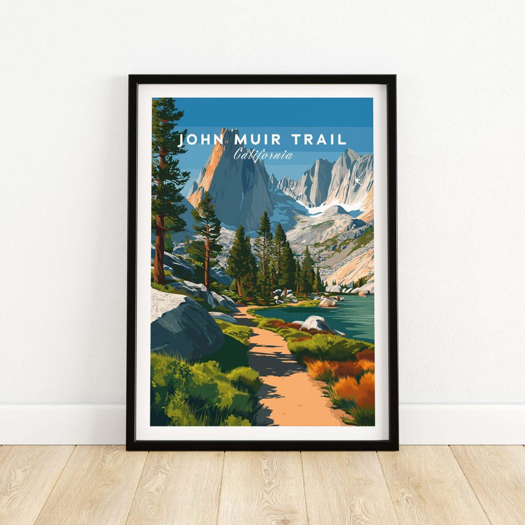 John Muir Trail Poster California Mountain Lakeside Print - Wilderness ...