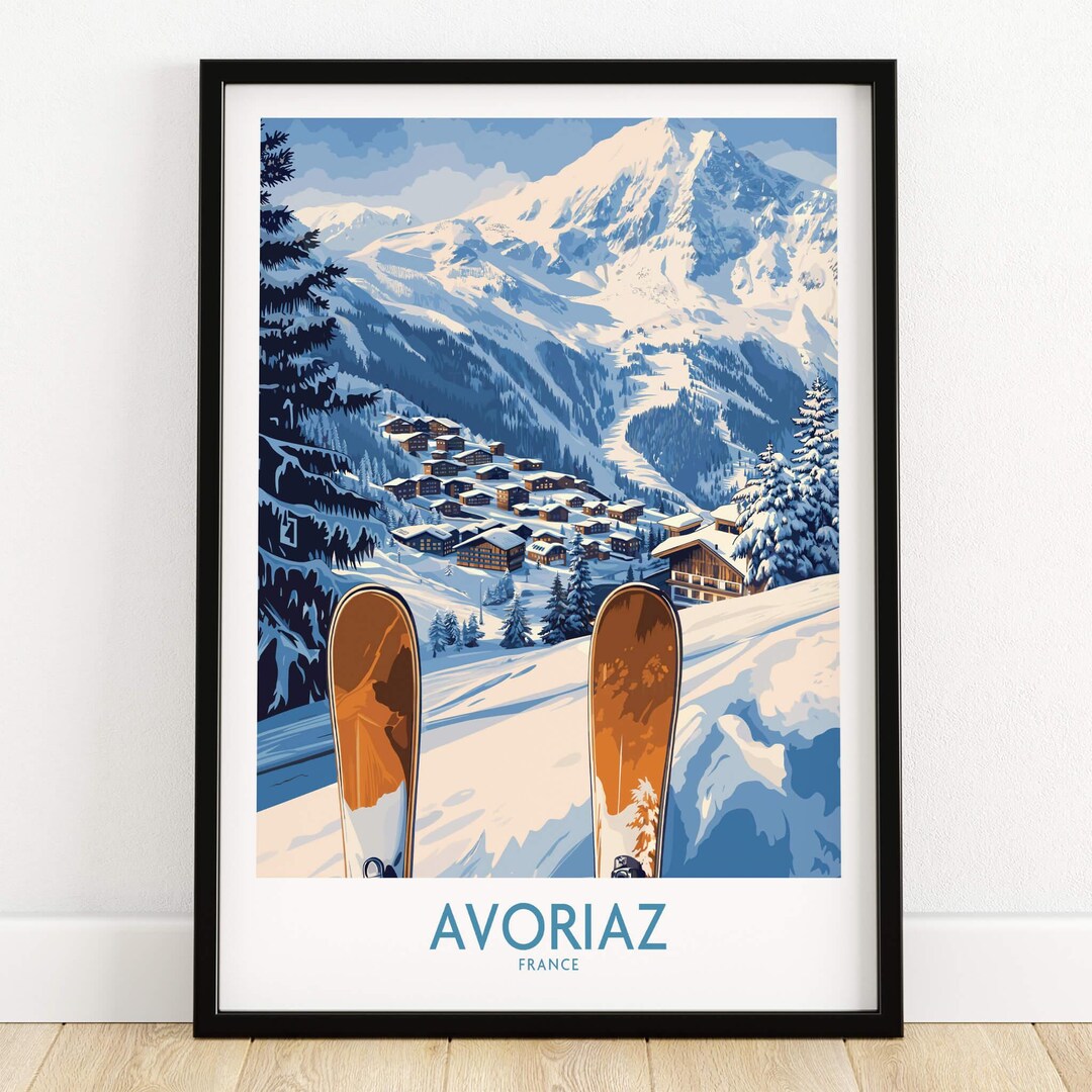 Avoriaz Ski Poster: Vintage French Alps Mountain Art - Etsy